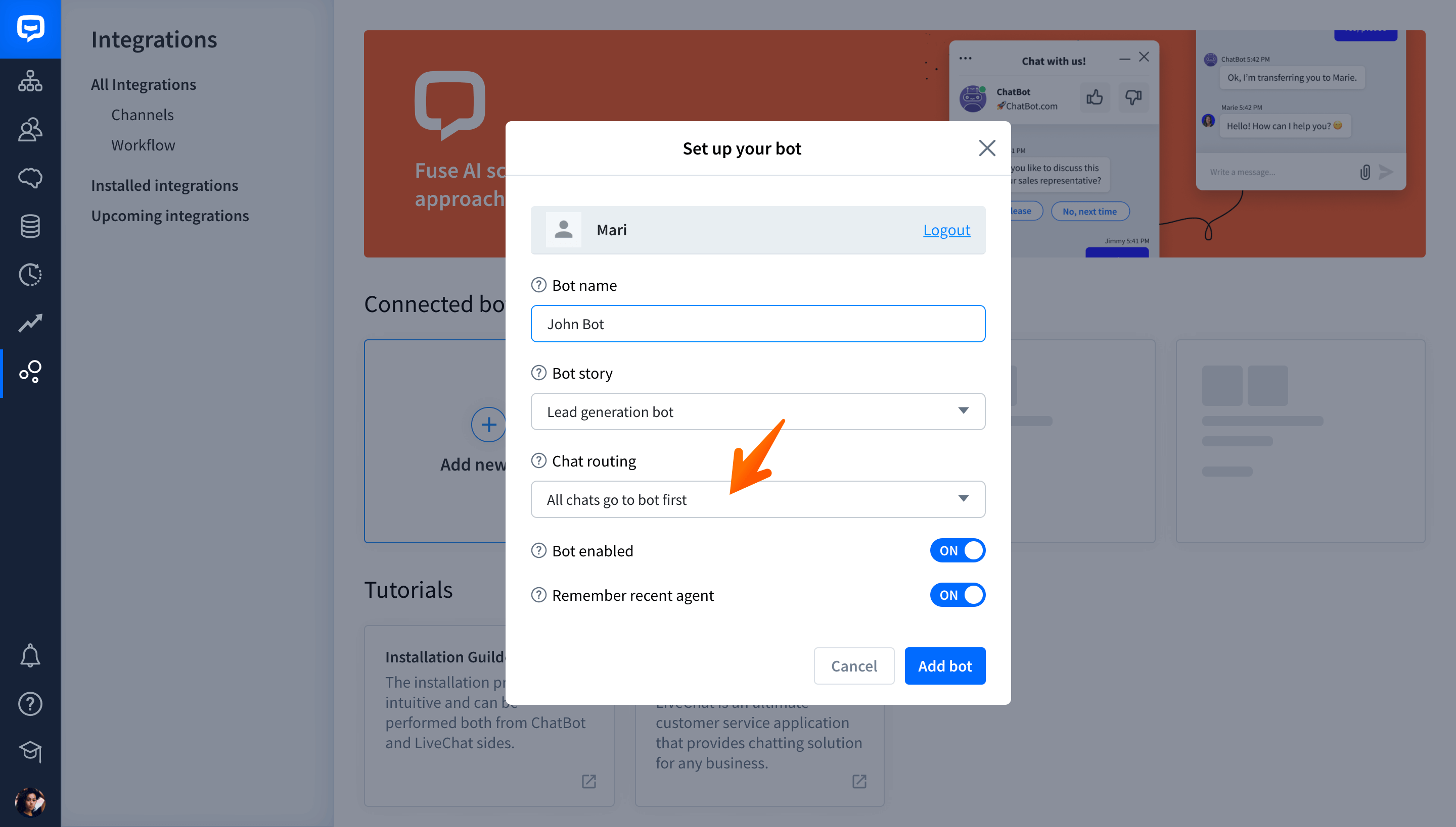 LiveChat installation guidelines